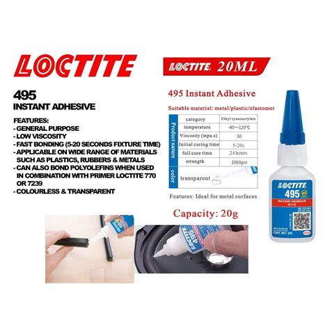 Loctite 495 General Purpose Instant Bonding Adhesive 20gr Shopee Malaysia