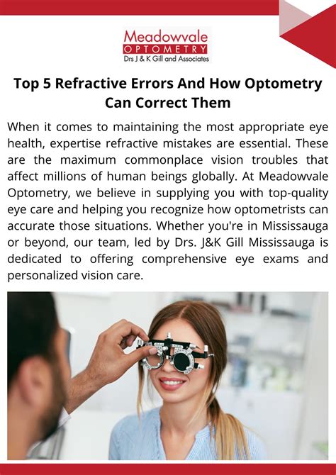 Ppt Top 5 Refractive Errors And How Optometry Can Correct Them 1