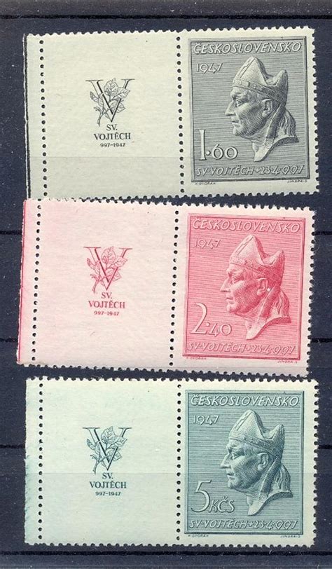Čsr 1947 Kompl Serie Sv Vojtěch Kupóny Vlevo Svěží Aukro
