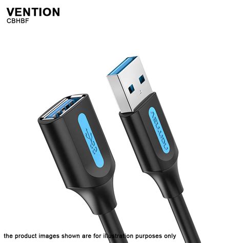 Vention Usb A Male To A Female Extension Cable Meter Black Pvc Type Shopee Malaysia