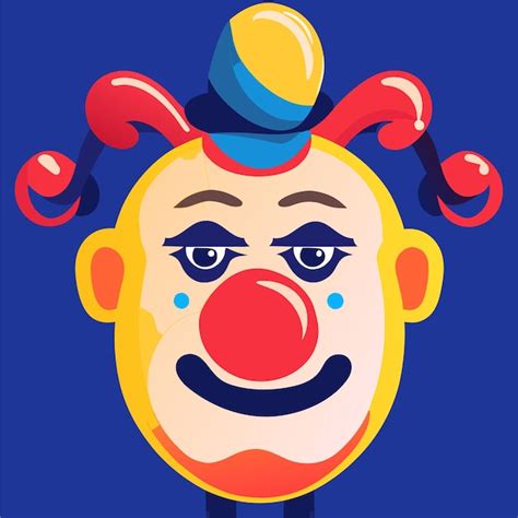 Premium Vector Colorful Clown Character Portrait Hand Drawn Flat