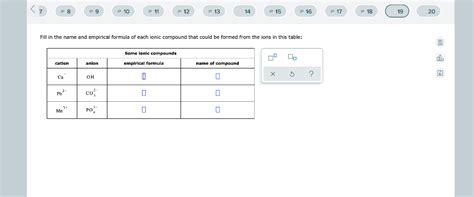 Solved 10 11 12 13 14 15 16 17 18 19 20 Fill In The Chegg