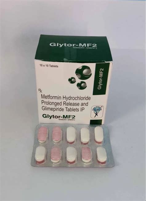 Metformin Hydrochloride Prolonged Release Glimepiride Tablet 2mg At ₹ 100 Stripe In Lucknow