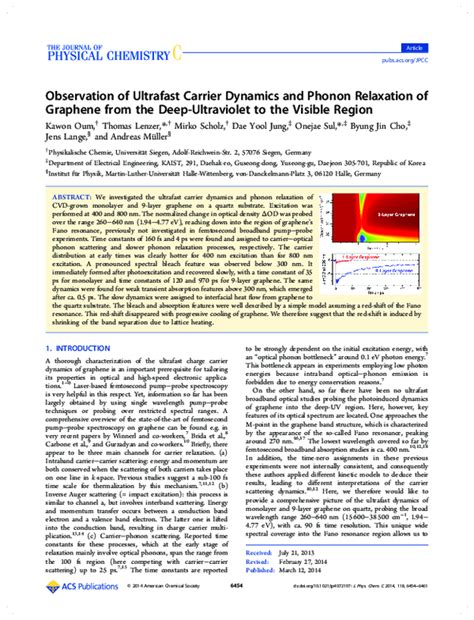 Pdf Observation Of Ultrafast Carrier Dynamics And Phonon Relaxation