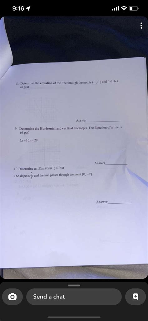 solved 8 determine the equation of the line through the