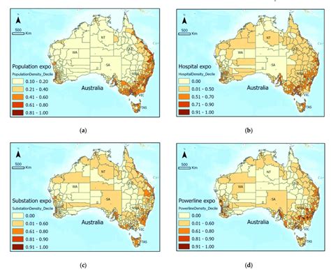 Exposure Indicator Maps Of Population A Hospital B Substation