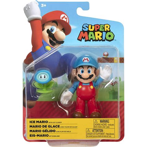 Super Mario Action Figure 4 Inch Ice Mario Collectible Toy With Ice