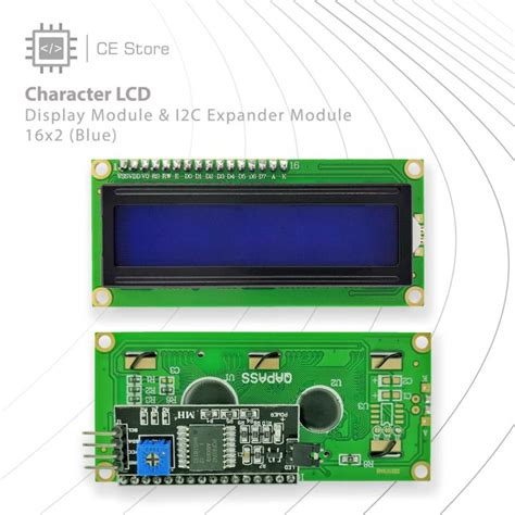 16x2 Character LCD Display Module I2C Expander Module Blue Shop Com Mm