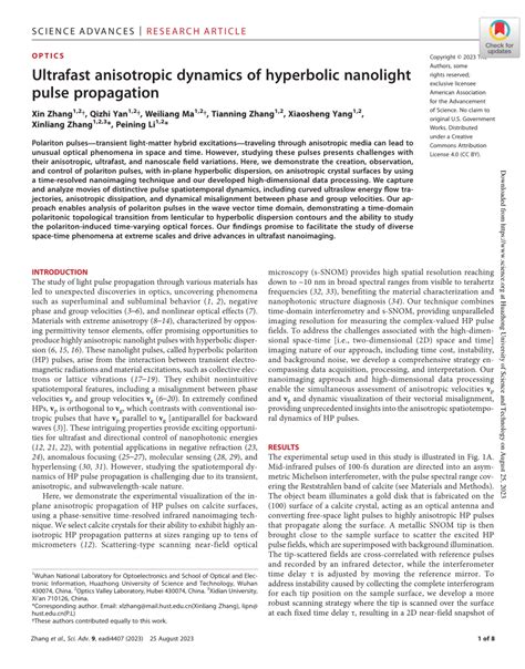 Pdf Ultrafast Anisotropic Dynamics Of Hyperbolic Nanolight Pulse Propagation