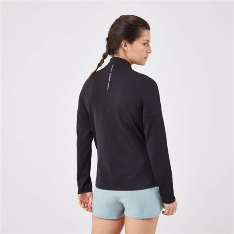 Kadın Uzun Kollu Termal Tenis Tişörtü Siyah Tts Ml Th Artengo