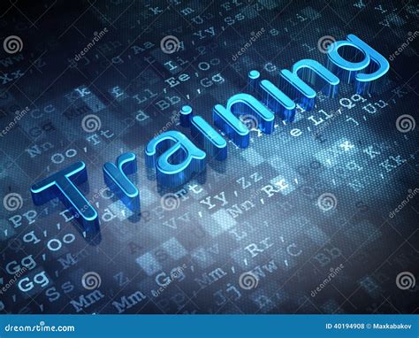 Education Concept Blue Training On Digital Background Stock Photo