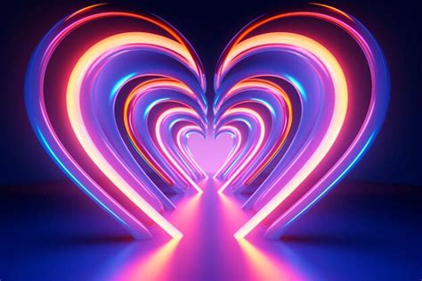 Free Photo Neon Light Heart