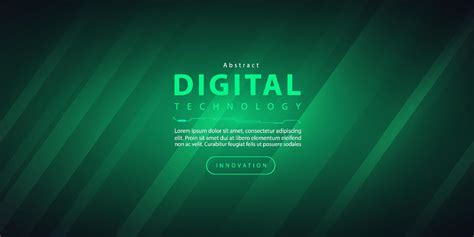Technology Digital Futuristic Internet Network Connection Black Green Background Blue Abstract