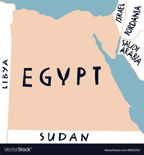 Hand Drawn Stylized Map Of Egypt Travel Arab Vector Image