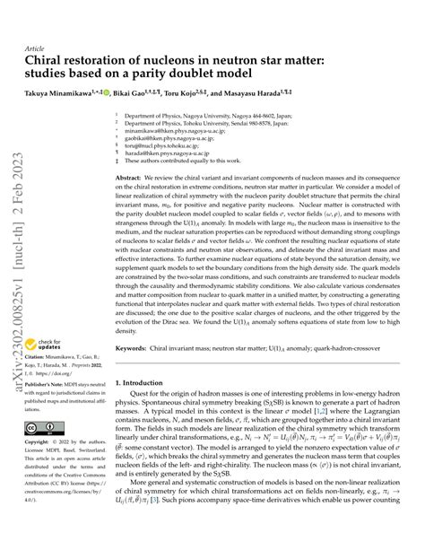 Pdf Chiral Restoration Of Nucleons In Neutron Star Matter Studies