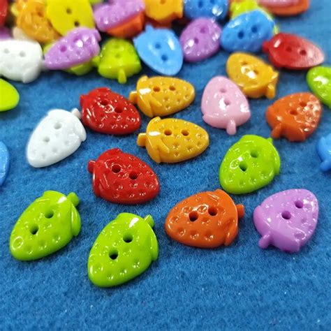 50 個混合色イチゴプラスチックボタン衣料品 Diy 手作りアイテム Arts Crafts And Sewing Temu Temu