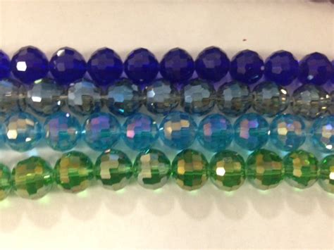 Round Crystal Beadsglass 96 Cut Faceted 12mm 23beads Etsy