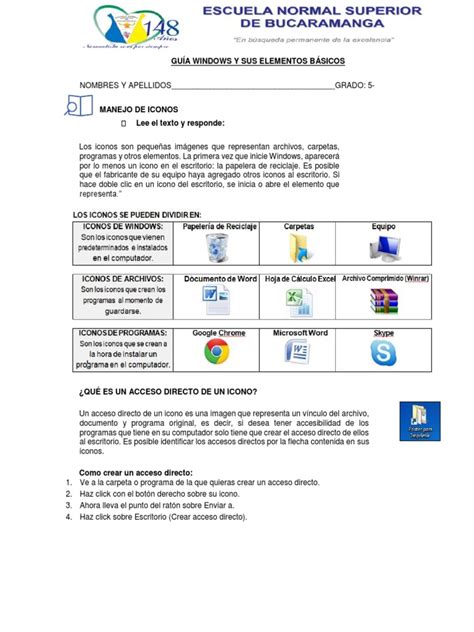 Guía Windows Y Sus Elementos Básicos Pdf Informática Software Del