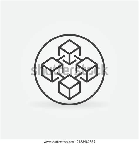 Circle Blockchain Technology Linear Vector Concept Stock Vector Royalty Free 2183480865