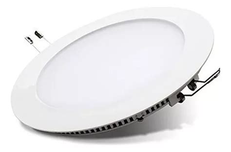 Plafon Panel Led Redondo 18w Embutir Luz Cálida 20cm Blanco Cuotas al
