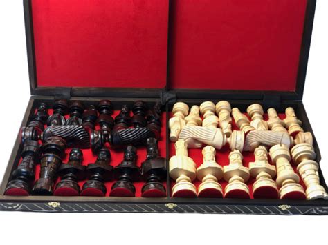 Chess Set Hand Made Very Large Wooden 85 X 85 Figures Woodeeworld