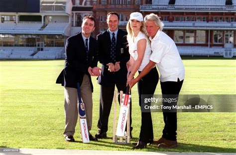 Graham Thorpe Nasser Hussain Emma Noble And Former Australian Fast