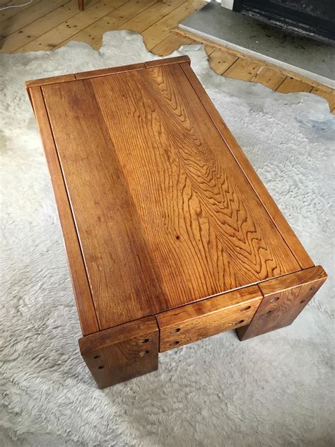 Brutalist Oregon Pine Coffee Table 1970s After Roland Wilhelmsson At