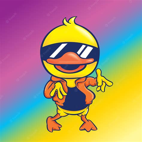 Premium Vector A Cartoon Duck Wearing Sunglasses And A Shirt That