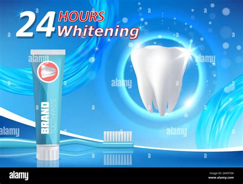 Whitening Toothpaste Ad Teeth Whitening Vector Poster Banner Template