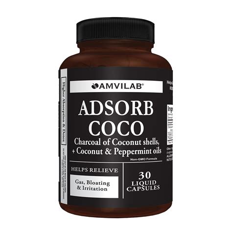 ქოქოსის ნახშირი 30 კაფსულა ამვილაბი Amvilab