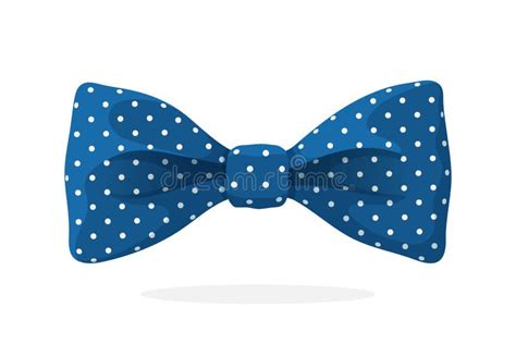 Blue Bow Tie With Print A Polka Dots Stock Vector Illustration Of