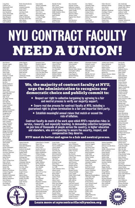 Nyu Contract Faculty Deserve Security Nyu Contract Faculty United