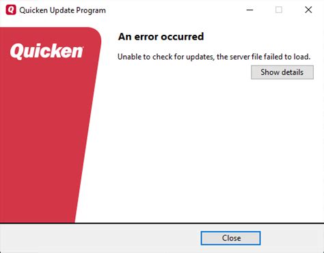 Quicken Update Failed Error Now Quicken Will Not Open What Next