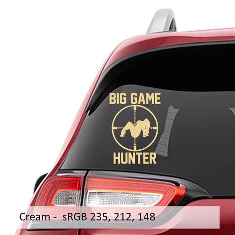 Funny Big Game Hunter Vinyl Decal Jeep Window Decal