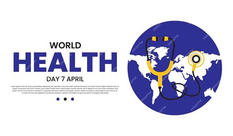 Premium Vector World Health Day Banner With Stethoscope And World Map