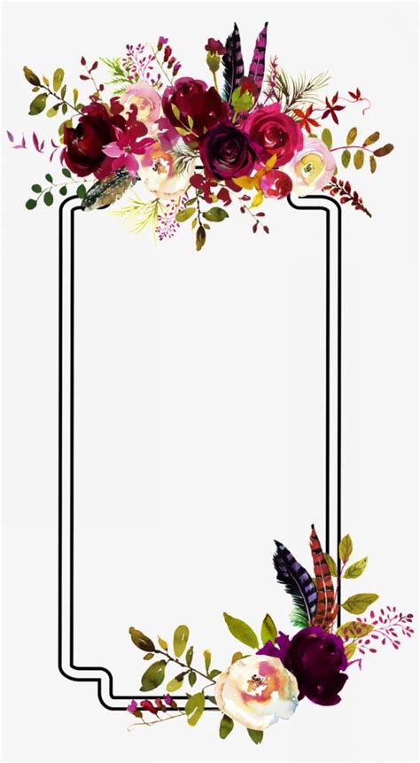 Watercolor Flower Border Vector At Collection Of