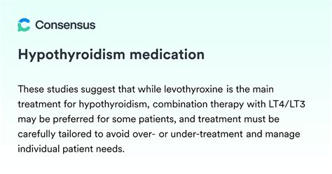 Hypothyroidism Medication Consensus Academic Search Engine