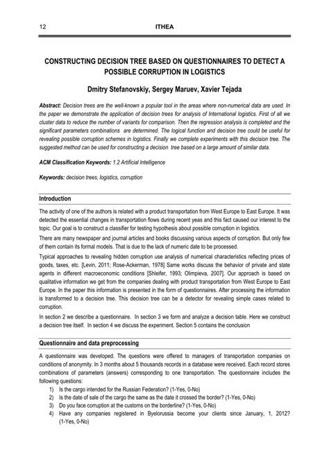 Pdf Constructing Decision Tree Based On · Ithea 12 Constructing