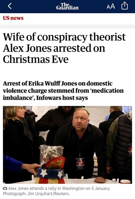 Aa Us News Wife Of Conspiracy Theorist Alex Jones Arrested On Christmas