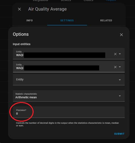 combine the state of several sensors with precision of 0 not working