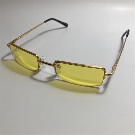 Retro Nineties Rectangle Sunglasses Minimalist Depop