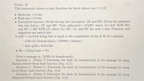 Solved Points 20 This Homework Relates To Hash Functions