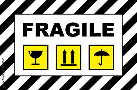Fragile Warning Banner Sign Stock Illustration Adobe Stock