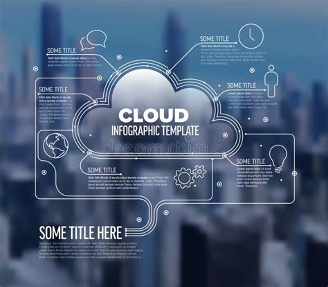 Cloud Storage Computing Infographic Template With Background Photo Placeholder Stock Vector