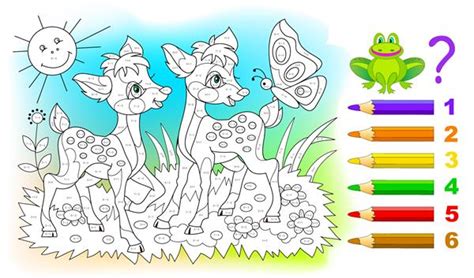 آموزش ریاضی برای کودکان کتاب رنگ آمیزی تمرینات ریاضی جمع و تفریق حل مثال و رنگ آمیزی گوزن توسعه