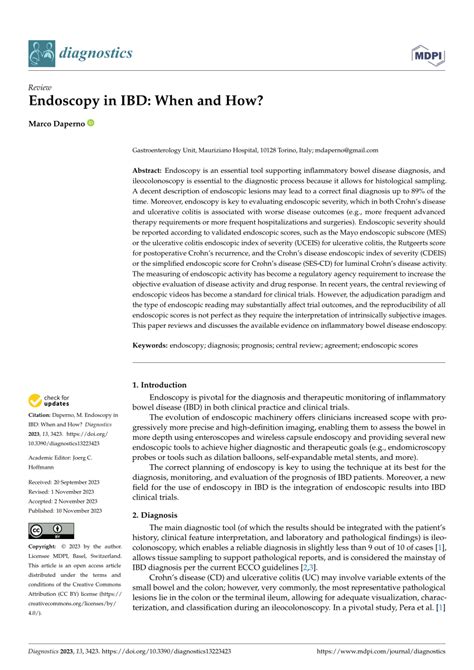Pdf Endoscopy In Ibd When And How