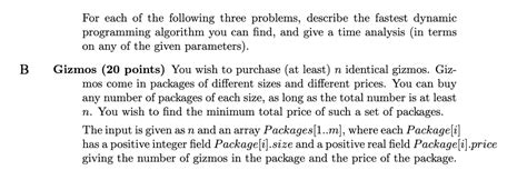 Solved B For Each Of The Following Three Problems Describe Chegg Com