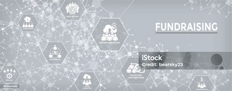 사람들이 함께 기금 다른 온라인 아이디어 W 돈아이콘 설정 웹 헤더 배너 작업 개념에 대한 스톡 벡터 아트 및 기타 이미지 개념 개체 그룹 경제 Istock