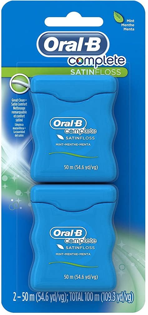 Oral-B Satin Floss Dental Floss Mint 110 Yards, Twin Pack (Pack of 2 ...