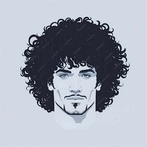 Premium Vector Portrait Of A Man With Curly Hair Avatar For Social